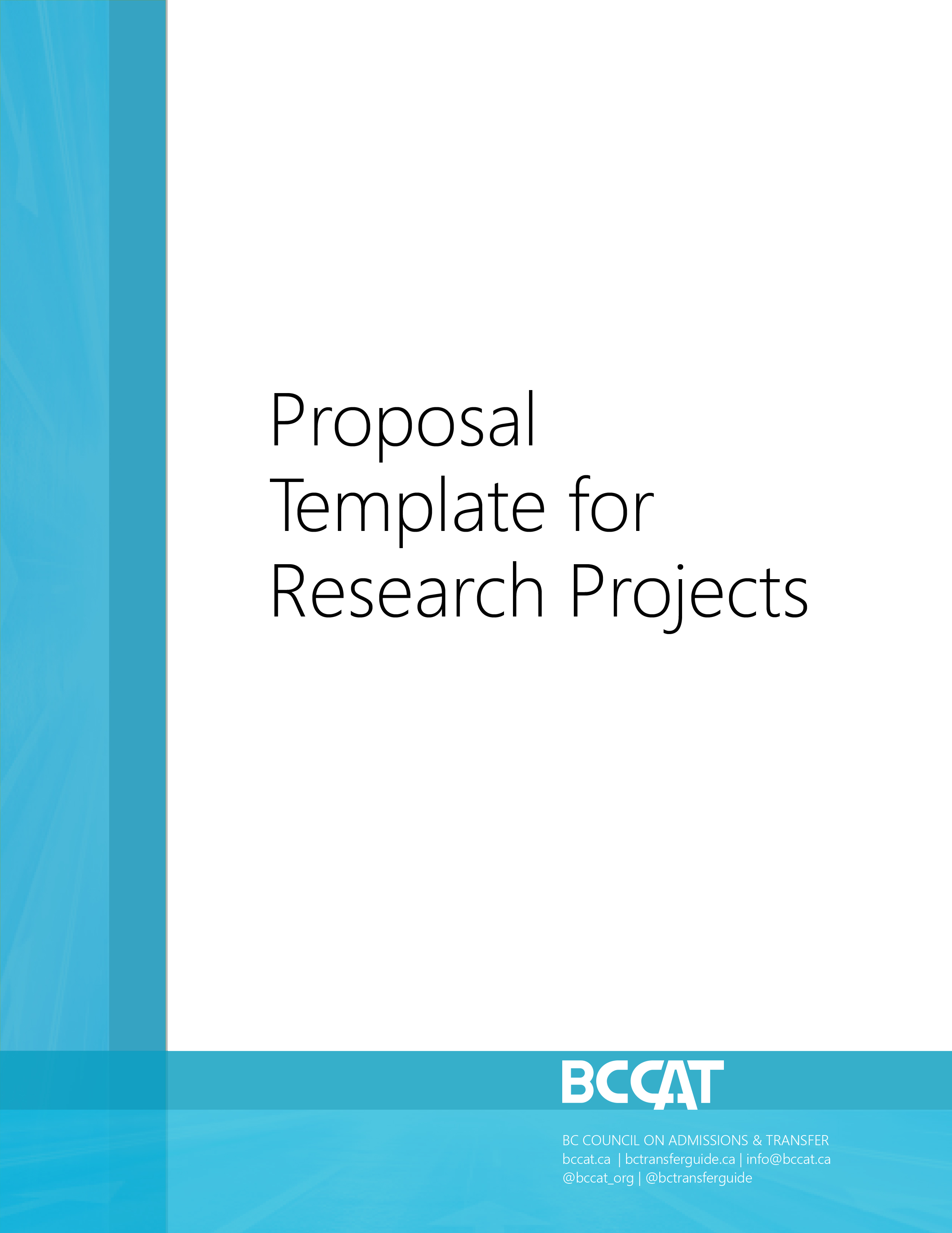 Proposal Template for Research Projects - BCCAT